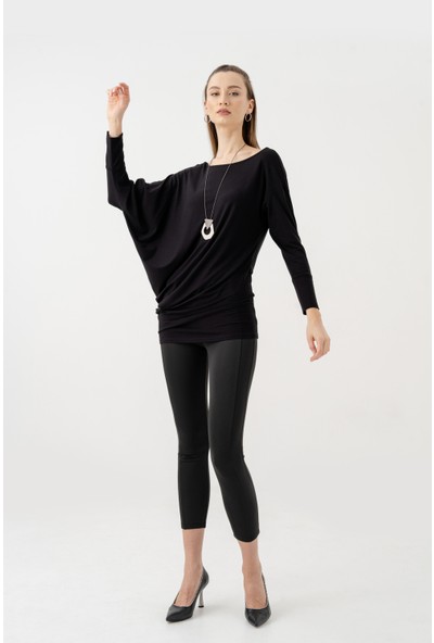 Newces Yarasa Kol Asimetrik Bluz 1127 Newces Yarasa Kol Asimetrik Bluz 1127