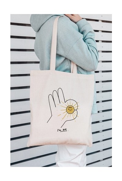 I' Am Okey Tasarımlı Kanvas Çanta