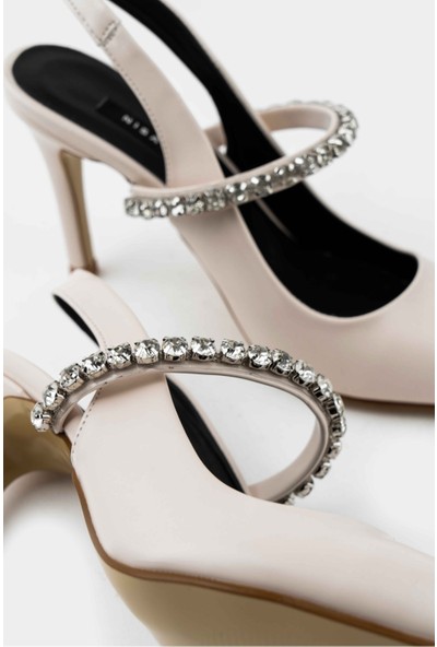 Nişantaşı Shoes Anita Sedef Taş Detaylı Kadın Topuklu Ayakkabı