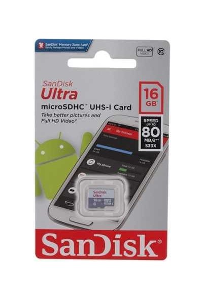 Sandisk 16 GB Micro Sd Ultra Hafıza Kartı Sandisk 16 GB Micro Sd Ultra Hafıza Kartı
