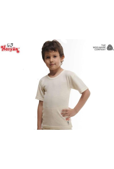 Hasyün %100 Yün Çocuk Fanilası Kısa Kol