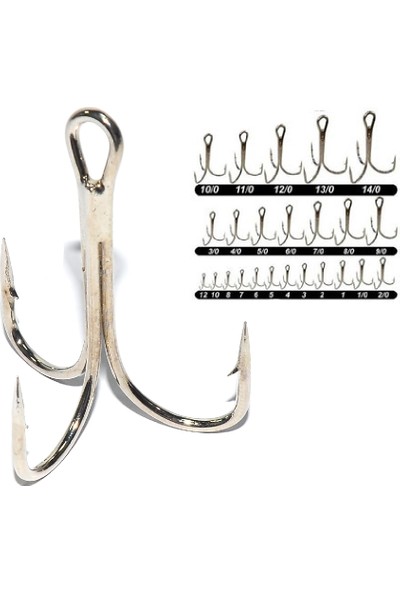 Captain 3’lü Rapala Iğnesi Nikel Renk Farklı Numaralar