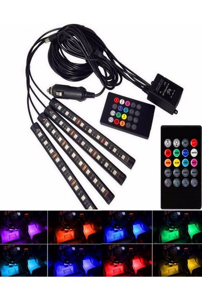 Eraks Car Accesorıes Araç Içi Ayak Altı LED Sese Duyarlı 9'lu - Rgb Eraks Car Accesorıes Araç Içi Ayak Altı LED Sese Duyarlı 9'lu - Rgb