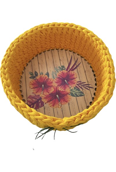 Aryas Turuncu Çiçek Tabanlı Sepet