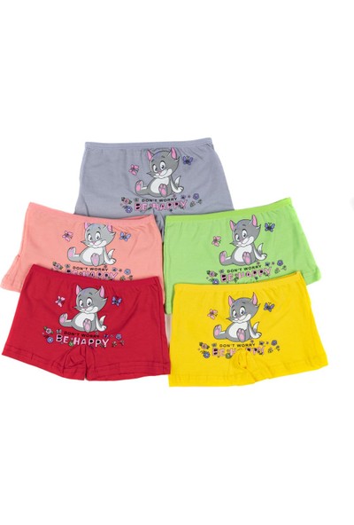 Nicoletta Mıxcolor Kız Çocuk Boxer 5 Li Paket Pamuklu Likralı Baskılı Nicoletta Mıxcolor Kız Çocuk Boxer 5 Li Paket Pamuklu Likralı Baskılı