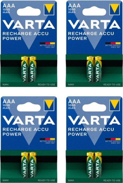 Varta 5703 1000 Mah Aaa Şarj Edilebilir Pil 8 Adet New Seri Aydos