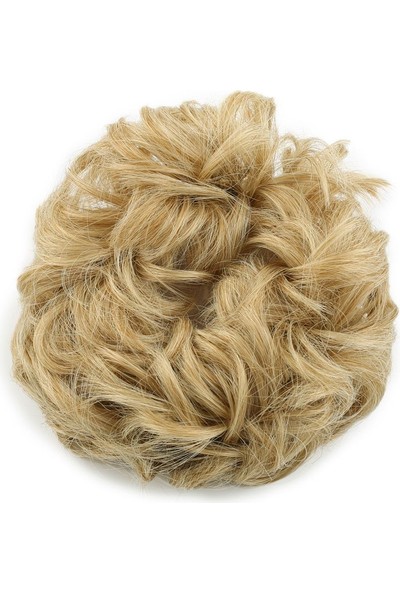 Colezium Yoğun Saçlı Lastikli Topuz Toka - Karamel Platin Röfleli Colezium Yoğun Saçlı Lastikli Topuz Toka - Karamel Platin Röfleli