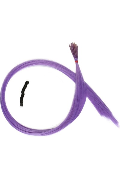 Colezium Renkli Sentetik Boncuk Kaynaklık Saç + Takım Aparatı - Koyu Lila - 10 Adet