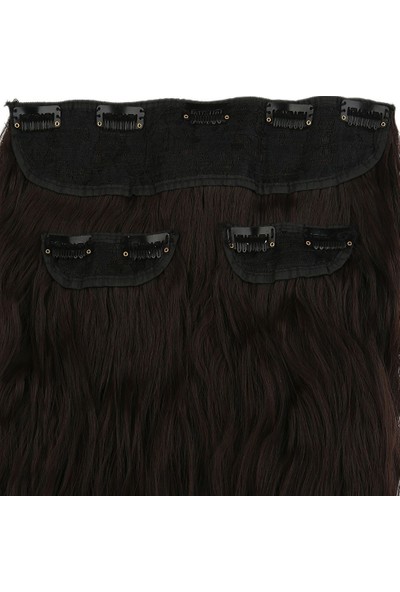 Colezium Fiber Sentetik Kabarık Dalgalı Yarım Ay + 2 Yan Çıt Çıt - Koyu Kahve Colezium Fiber Sentetik Kabarık Dalgalı Yarım Ay + 2 Yan Çıt Çıt - Koyu Kahve