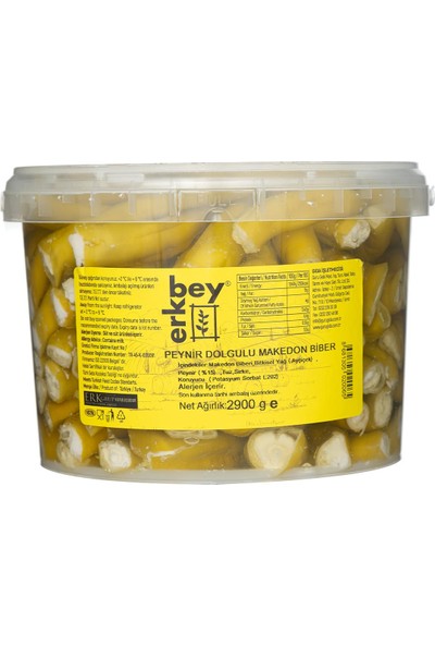 Erk Bey Erkbey Peynir Dolgulu Makedon Biber 3 kg