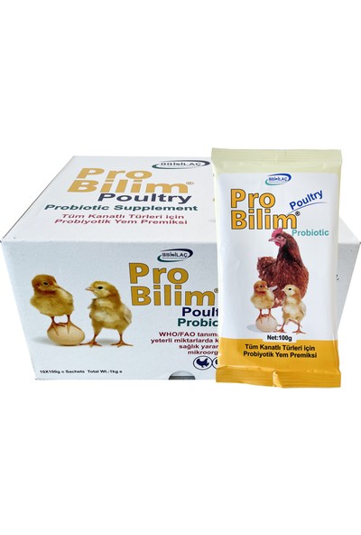 Probilim Poultry Kanatlı Hayvan Probiyotik Yem Katkı Premiksi 10' Lu Saşe Probilim Poultry Kanatlı Hayvan Probiyotik Yem Katkı Premiksi 10' Lu Saşe