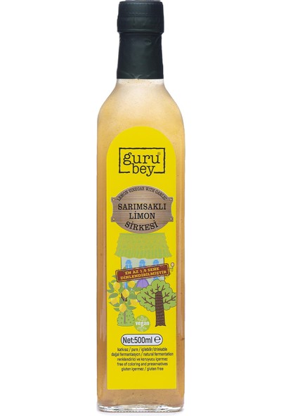 Guru Bey Gurubey Sarımsaklı Limon Sirkesi 500 ml Guru Bey Gurubey Sarımsaklı Limon Sirkesi 500 ml