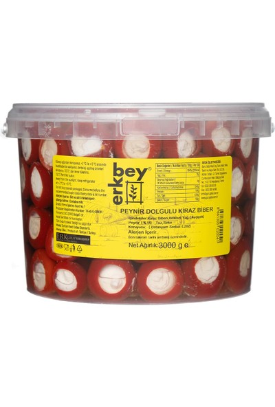 Erk Bey Erkbey Peynir Dolgulu Kiraz Biber 3 kg