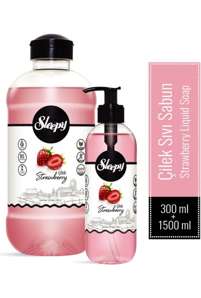 Sleepy Çilek Sıvı Sabun 300 ml + 1500 ml Sleepy Çilek Sıvı Sabun 300 ml + 1500 ml