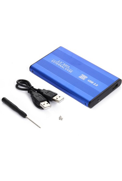 Wozlo 2.5 USB Sata HDD SSD Harddisk Kutusu Alüminyum Gövde Harici HDD Kutu - Mavi Wozlo 2.5 USB Sata HDD SSD Harddisk Kutusu Alüminyum Gövde Harici HDD Kutu - Mavi