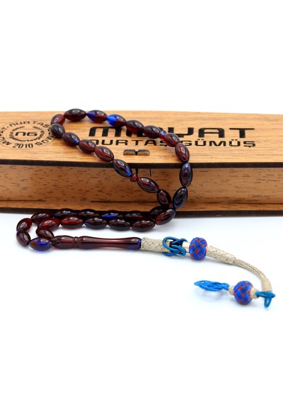 Midyat Nurtaş Gümüş Arpa Kesim Karışık Renk Ateş Kehribar Tesbih 201020413