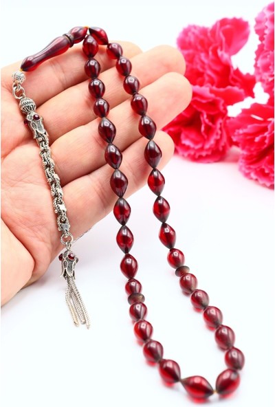 Midyat Nurtaş Gümüş Ateş Kehribarı Beyzi Model Tesbih 201020298 Midyat Nurtaş Gümüş Ateş Kehribarı Beyzi Model Tesbih 201020298