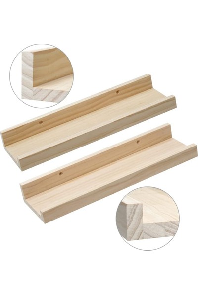 Swissole Duvar Çerçeve Rafı 100 cm - Masif Çam Raf - Tekli Raf