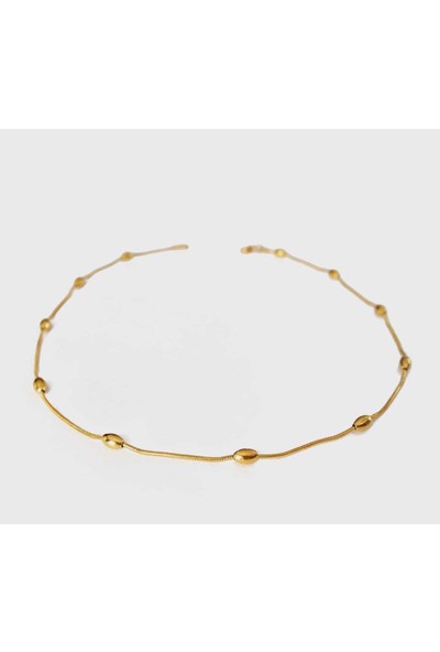 Burak Boncuk Detaylı Italyan Zincir Gold Altın Kaplama Kolye