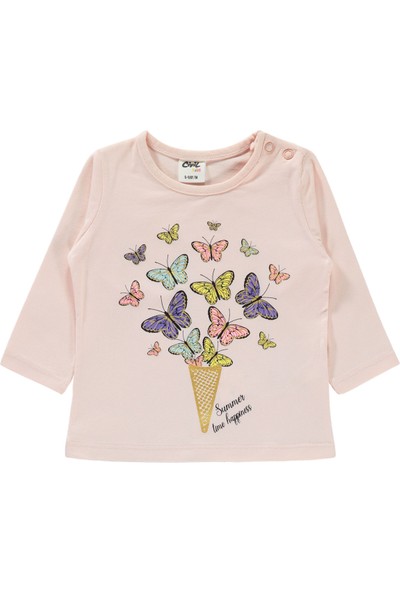 Civil Baby Kız Bebek Sweatshirt 6-18 Ay Açık Somon Civil Baby Kız Bebek Sweatshirt 6-18 Ay Açık Somon