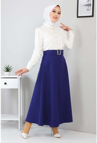 Moda Mihram Taşlı Incili Bluz Beyaz Moda Mihram Taşlı Incili Bluz Beyaz