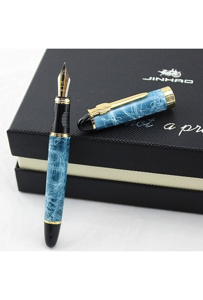 Jinhao Metal Mermer Desenli Pistonlu F Uç Dolma Kalem