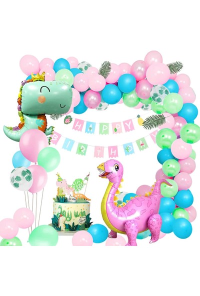Mmtx Pembe Dinozor Temalı Kız Doğum Günü Balon Zincir Balon Seti (Yurt Dışından) Mmtx Pembe Dinozor Temalı Kız Doğum Günü Balon Zincir Balon Seti (Yurt Dışından)