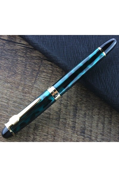 Jinhao Metal Mermer Desenli Pistonlu F Uç Dolma Kalem