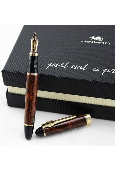 Jinhao Metal Mermer Desenli Pistonlu F Uç Dolma Kalem