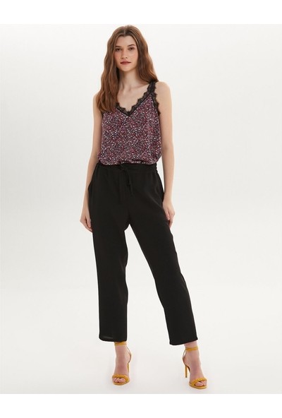 Faik Sönmez Kadın Beli Lastikli Comfort Fit Dokuma Pantolon