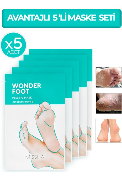 Ölü Deri ve Çatlaklar Için Soyulabilen Ayak Peeling Mask 50ML Wonder Foot Peeling Mask 5 Adet Ölü Deri ve Çatlaklar Için Soyulabilen Ayak Peeling Mask 50ML Wonder Foot Peeling Mask 5 Adet