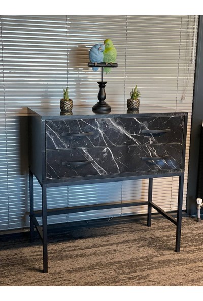 Boss Group Şifonyer Siyah Mermer Metal Gövde Boss Group Şifonyer Siyah Mermer Metal Gövde