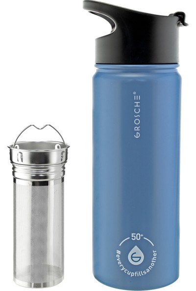 Grosche Chicago Demleme Hazneli Çelik Termos Mavi 473 ml