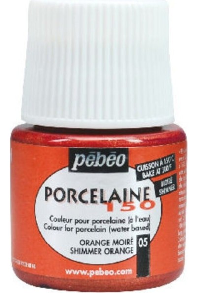Pebeo Porcelaine 150 Fırınlanabilir Porselen Boyası (Metalik) 105 Shimmer Orange