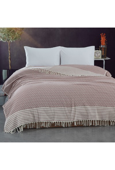 Vagonik Zigzag Kara Tezgah Dokuma Çift Kişilik Yatak Örtüsü Vagonik Zigzag Kara Tezgah Dokuma Çift Kişilik Yatak Örtüsü