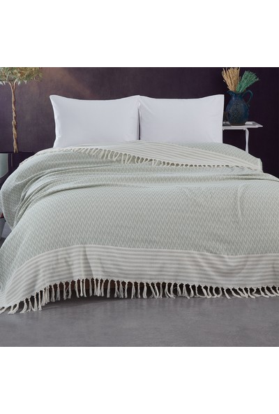 Vagonik Zigzag Kara Tezgah Dokuma Çift Kişilik Yatak Örtüsü Vagonik Zigzag Kara Tezgah Dokuma Çift Kişilik Yatak Örtüsü