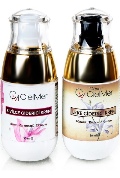 Cielmer Leke Karşıtı Güneş Lekesi Giderici Bakım Kremi 50 ml + Sivilce ve Akne Karşıtı Siyah Nokta Giderici Temizleyici Cilt Kremi 50 ml Cielmer Leke Karşıtı Güneş Lekesi Giderici Bakım Kremi 50 ml + Sivilce ve Akne Karşıtı Siyah Nokta Giderici Temizleyici Cilt Kremi 50 ml