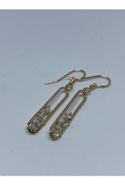 Bibusse Aksesuar Sallantılı Taşlı Küpe