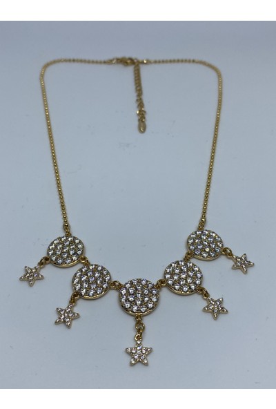 Bibusse Aksesuar Taşlı Pul Detaylı Kolye