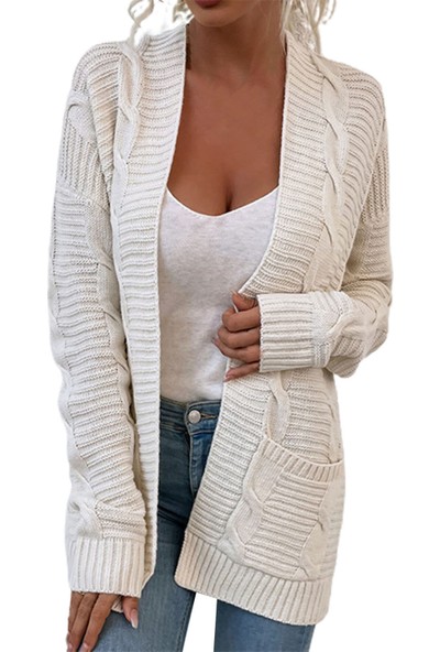 Farfi Moda Kazak Ceket Katı Renk Uzun Kollu Sıcak Katı Renk Uzun Hırka Kazak Kadın Triko (Yurt Dışından) Farfi Moda Kazak Ceket Katı Renk Uzun Kollu Sıcak Katı Renk Uzun Hırka Kazak Kadın Triko (Yurt Dışından)