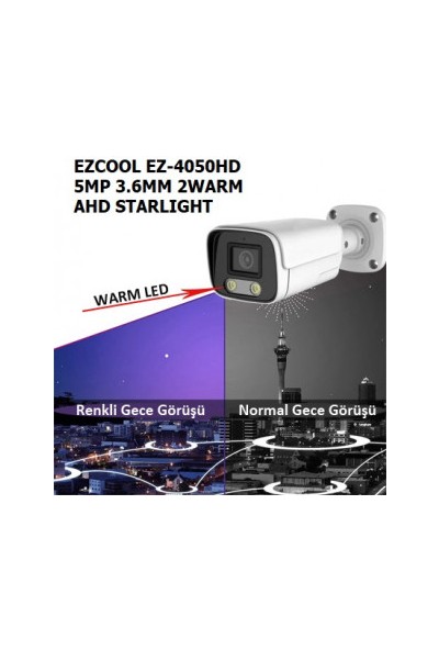Ezcool EZ-4050HD 5mp 3.6mm 2WARM Ahd Starlıght Ezcool EZ-4050HD 5mp 3.6mm 2WARM Ahd Starlıght