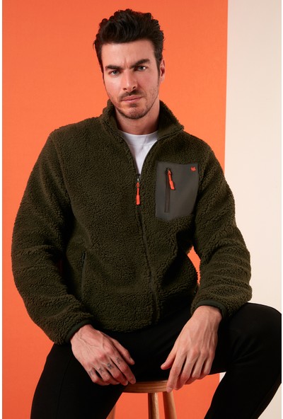 Buratti Dik Yaka Fermuarlı Cepli Polar Hırka Erkek Polar 5909001