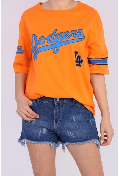 Sue Baskılı Tişört Turuncu