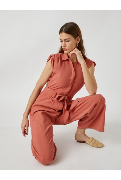 Koton Kadın Beli Bağlamalı Kolsuz Tulum