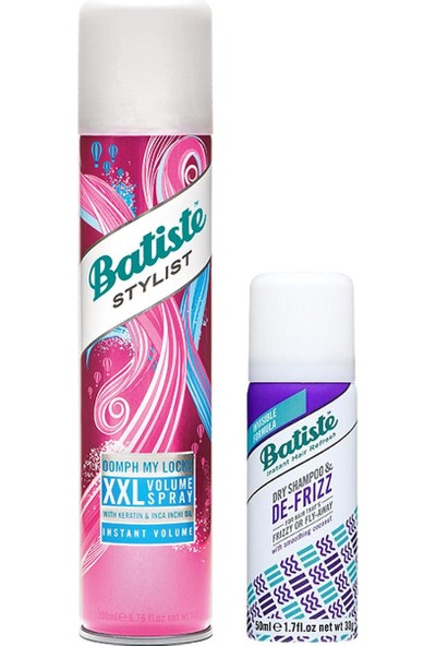Batiste Xxl Ekstra Hacim Veren Kuru Şampuan + De-Frizz Kuru Şampuan 50ML Batiste Xxl Ekstra Hacim Veren Kuru Şampuan + De-Frizz Kuru Şampuan 50ML