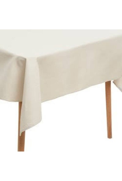 Metinev Kare Masa Örtüsü Krem Renk Saten