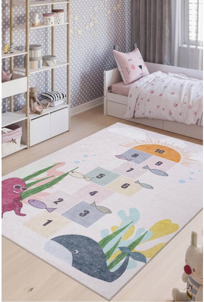 Artloop Çocuk Odası Halısı Minor Dekoratif Renkli Halı Al 415