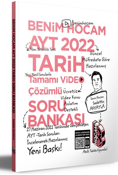 Benim Hocam Yayınları 2022 AYT Tarih Tamamı Video Çözümlü Soru Bankası Benim Hocam Yayınları 2022 AYT Tarih Tamamı Video Çözümlü Soru Bankası
