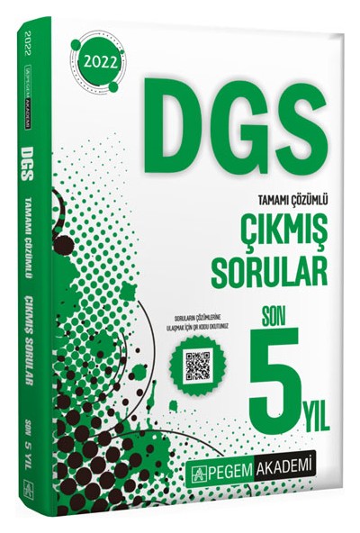 Pegem Akademi Yayıncılık 2022 DGS Tamamı Çözümlü Çıkmış Sorular Son 5 Yıl