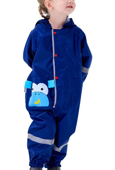 Nanstore Kapüşonlu Karikatür Desenli Çocuk Yağmurluk